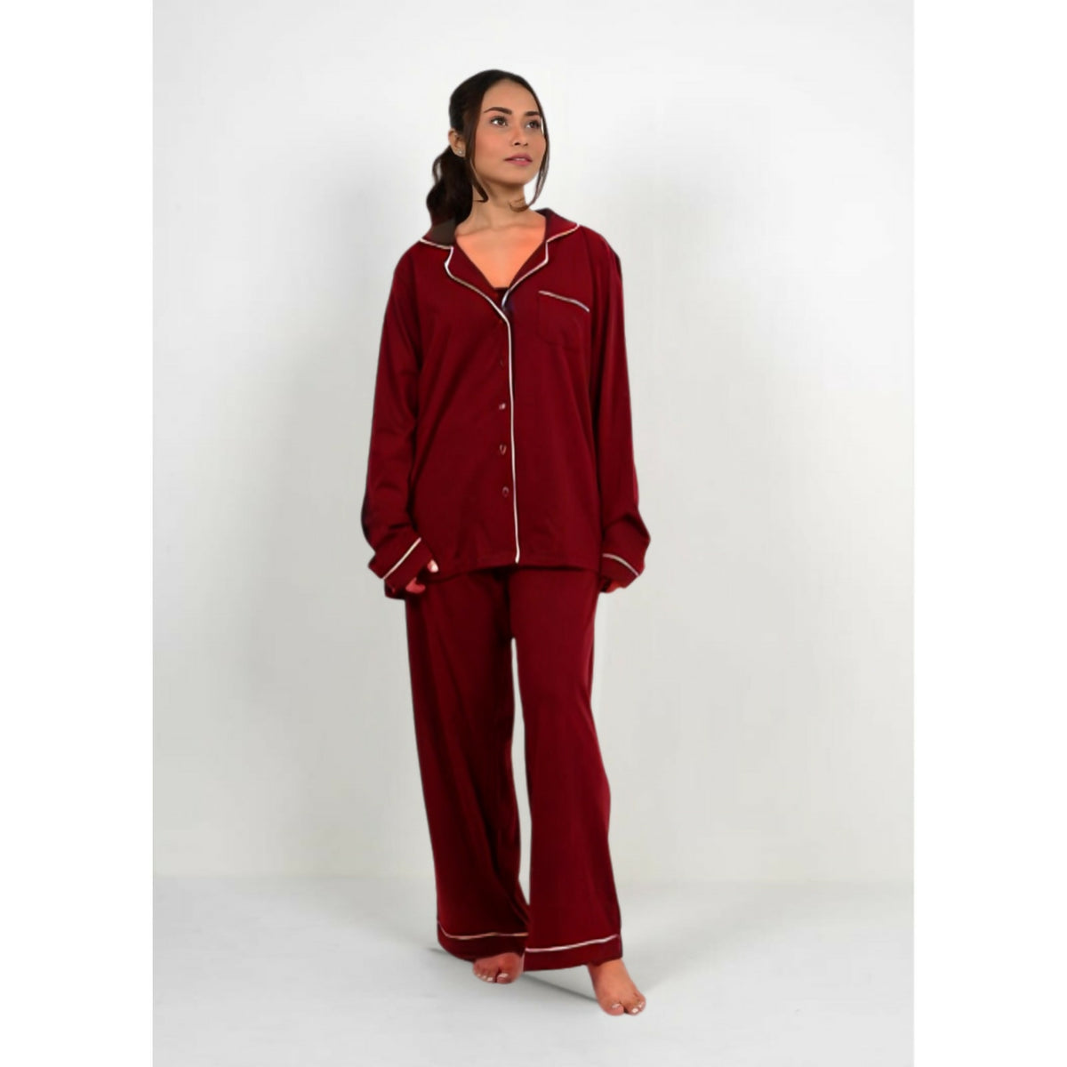 Zenith | Red Button Pj Set | Women Loungewear & Sleepwear | Sizes: All ...