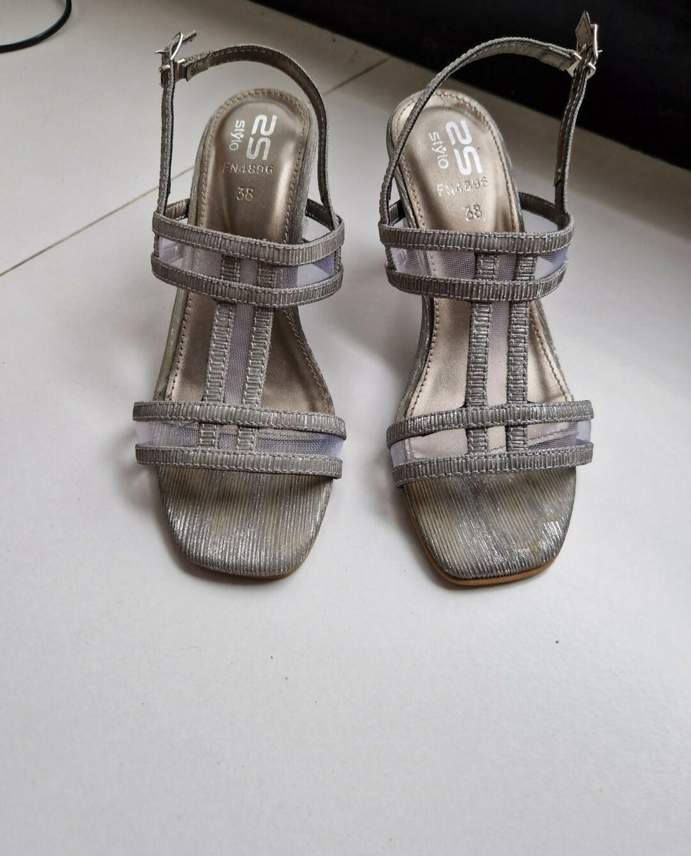 Stylo | Heels | 38 | Silver | Worn Once | Women Shoes – Bechlo.pk
