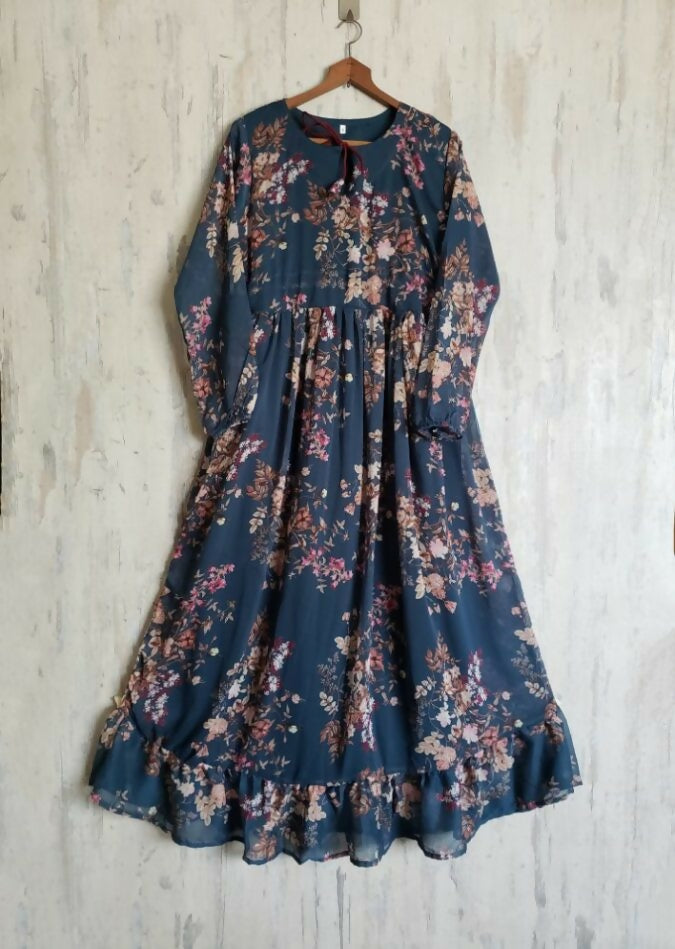 Kapray Mart | Floral chiffon maxi | Women Frocks & Maxis | Medium | Wo ...