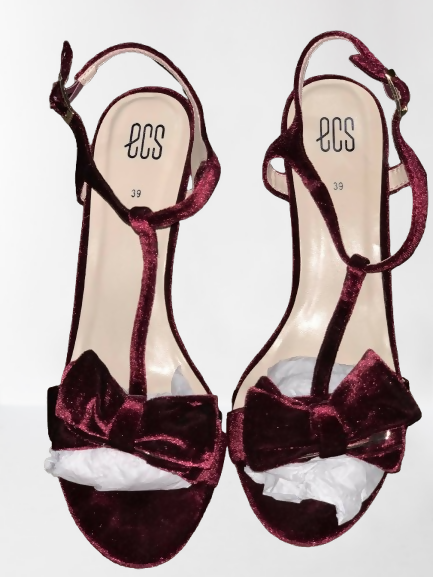 ECS | Maroon Heels | Women Shoes | Size: 39 | New – Bechlo.pk